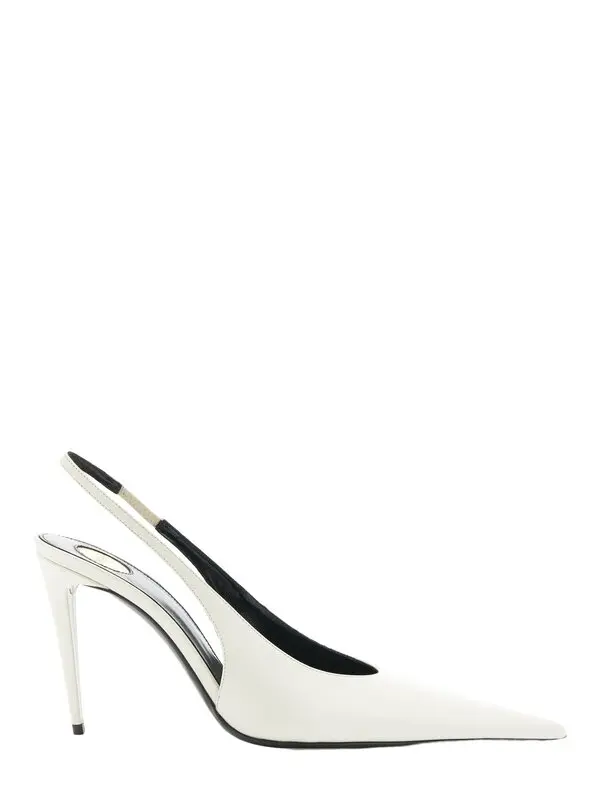 Saint Laurent Guermantes Slingback Pumps - White