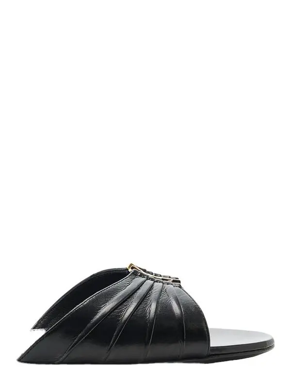 Saint Laurent Babylon Leather Mules - Black