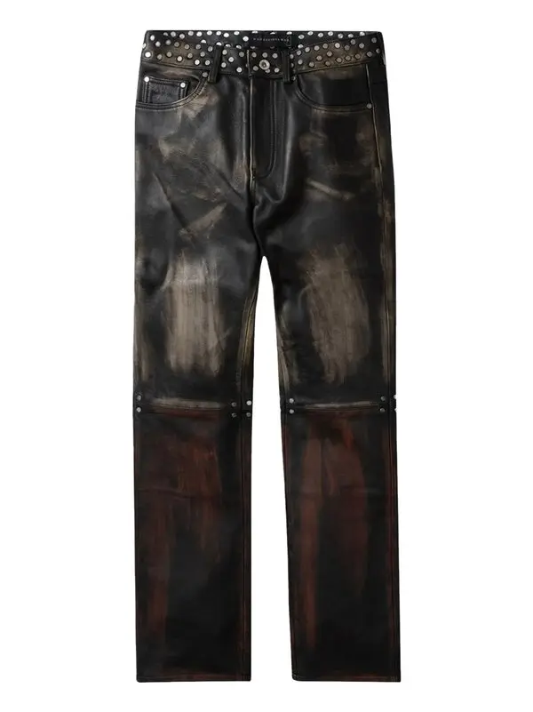 WHO DECIDES WAR BY EV BRAVADO Ombre Studded Leather Pant - Brown