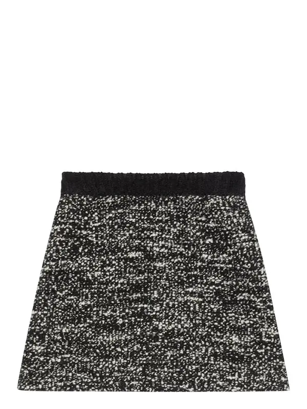 Gucci Patterned Wool Mini Skirt - Black
