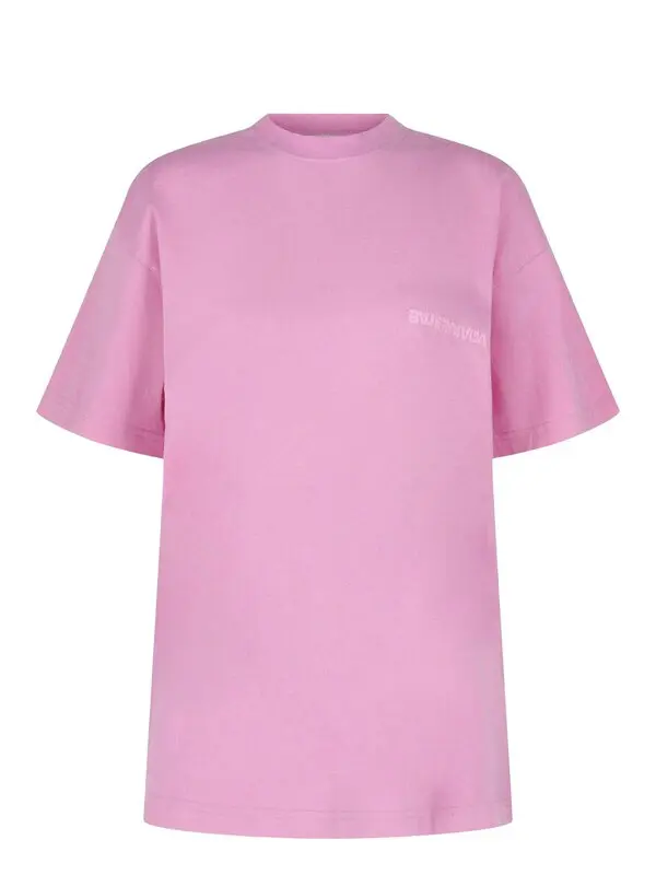 Balenciaga Embroidered Logo T-shirt - Pink
