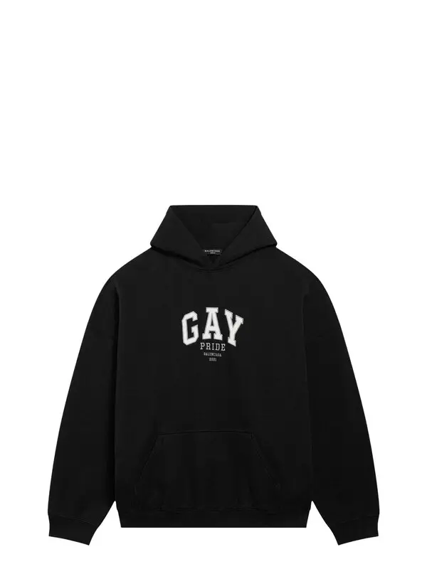 Balenciaga Pride Boxy Hoodie - Black