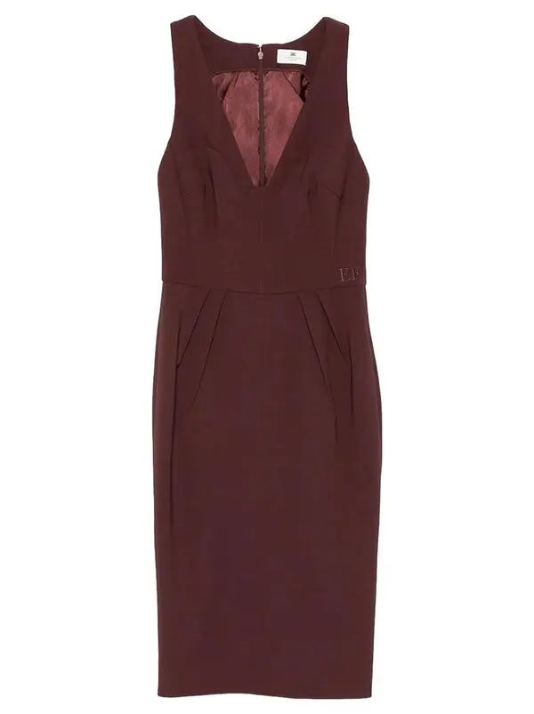 Elisabetta Franchi Light Crepe Dress - Brown