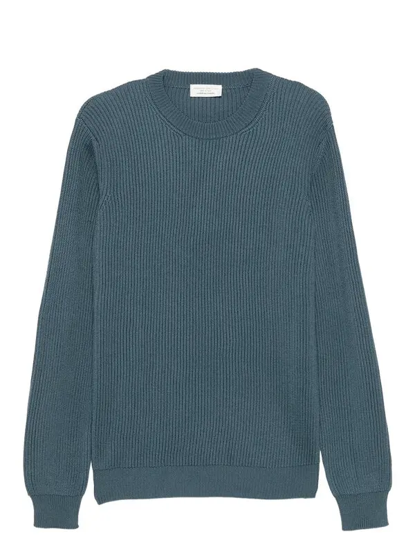ROBERTO COLLINA Crewneck Sweater In Extra Fine Merino Wool - Blue