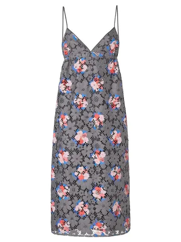 Fendi Lace Printed Dress - Grey