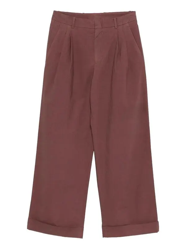 CELLAR DOOR Angie Pleated Pants With Cuffs - Brown