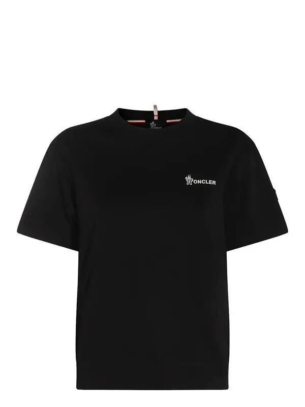 Moncler Logo Cotton T-shirt - Black