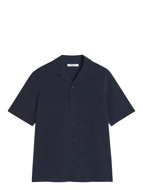 Maison Kitsuné Seersucker Resort Shirt - Blue