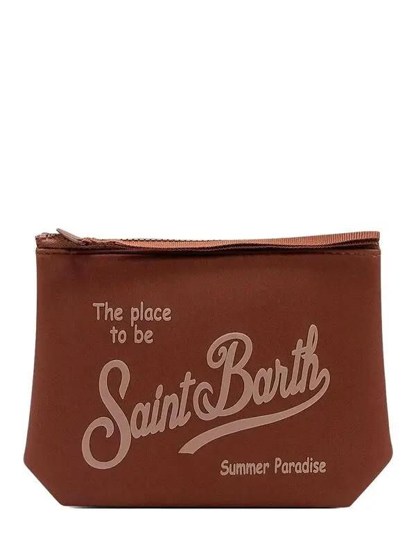 MC2 SAINT BARTH Aline Logo Zip Pouch - Brown