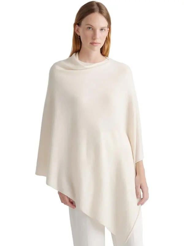 Quince Mongolian Cashmere Poncho - Ivory