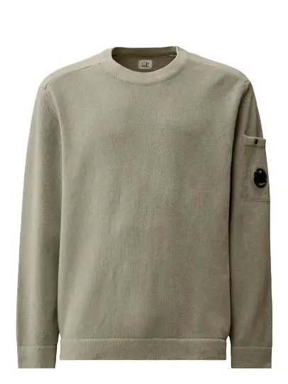 C.P. COMPANY Cotton Chenille Crewneck Sweatshirt - Silver Blue
