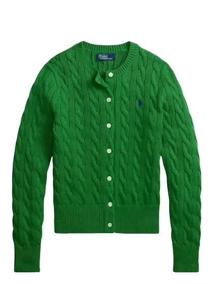 Polo Ralph Lauren Long Sleeve Polo Shirt Cardigan - Fiji Green