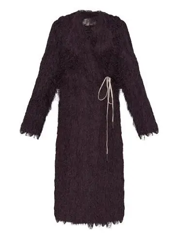 Dries Van Noten Fringed Coat - Dark Purple