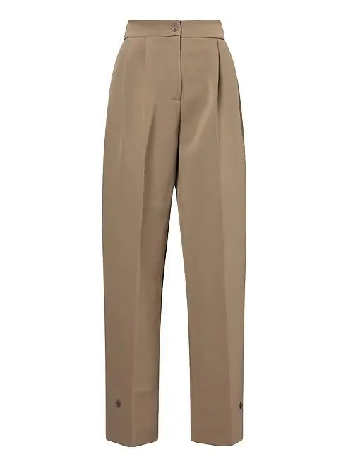 THE FRANKIE SHOP Doyer Pleated Woven Trousers - Moss Green