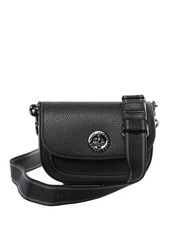 Marc Jacobs Dtm Signet Turnlock Small Saddle Bag - Black