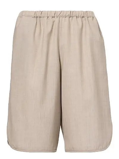 THE FRANKIE SHOP Wool Bermuda Shorts - Beige Melange