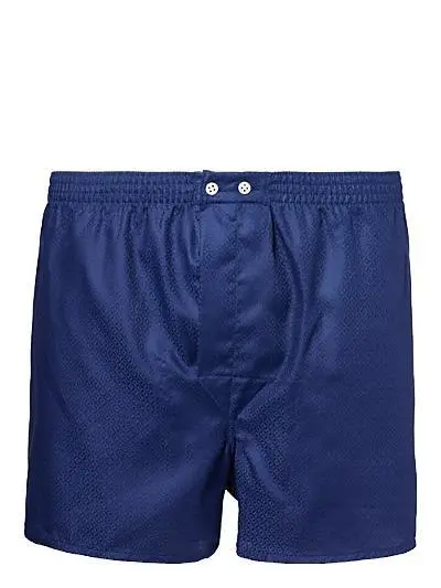 Derek Rose Classic-fit Cotton Boxer Shorts - Navy