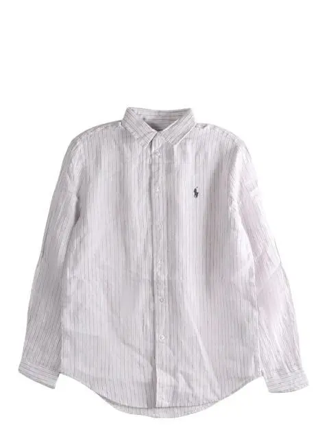 Polo Ralph Lauren Long Sleeve Collared Shirt - Hint Of Pink White