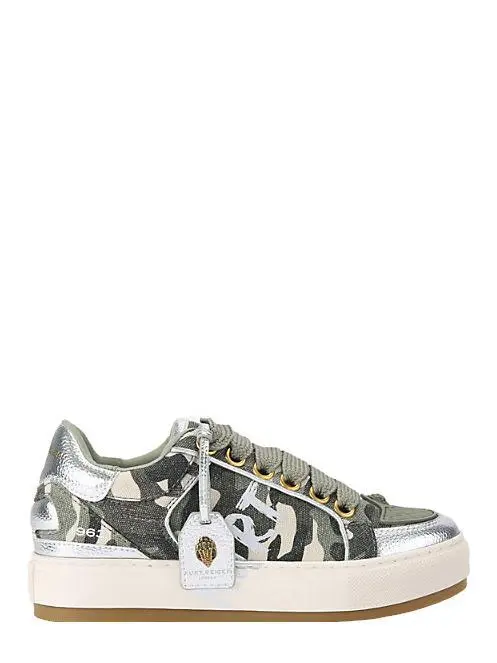 Kurt Geiger Southbank Tag Canvas Trainers - Green Oth
