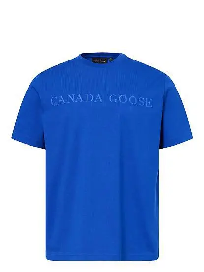 Canada Goose Vantage Logo-embroidered Cotton-jersey T-shirt - Azurite Blue - Bleu