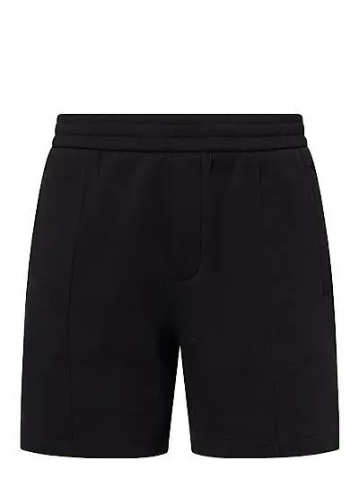 Emporio Armani Logo-embroidered Double-jersey Bermuda Track Shorts - Black Beauty