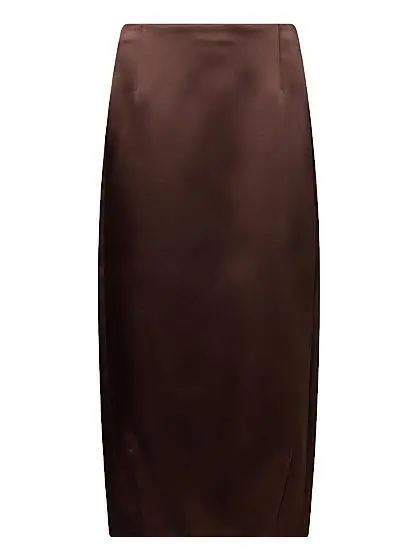 ROHE FRAMES Satin Column Midi Skirt - Espresso