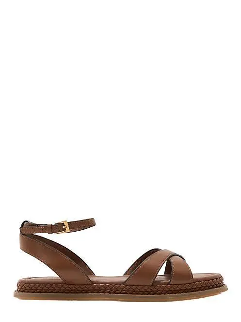 REISS Emma Leather Sandals - Tan