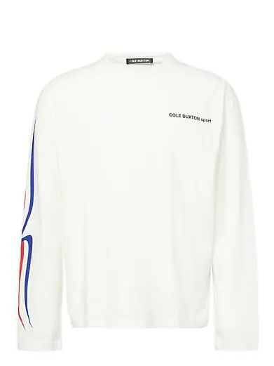 COLE BUXTON Sport Long-sleeve Cotton-jersey T-shirt - Vintage White