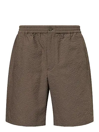 Emporio Armani Seersucker Woven Bermuda Shorts - Morel