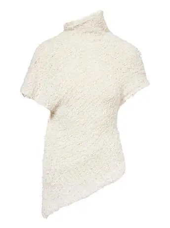 Khaite Rhodes Asymmetric Bouclé Top - Ivory