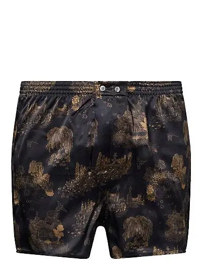 Derek Rose Brindisi Classic-fit Silk Boxer Shorts - Black