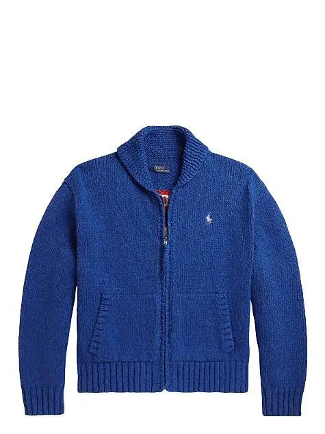 Polo Ralph Lauren Zipped Logo-embroidered Cotton Cardigan - Sapphire Multi
