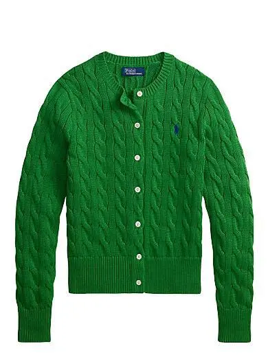 Polo Ralph Lauren Logo-embroidered Cotton Cardigan - Fiji Green