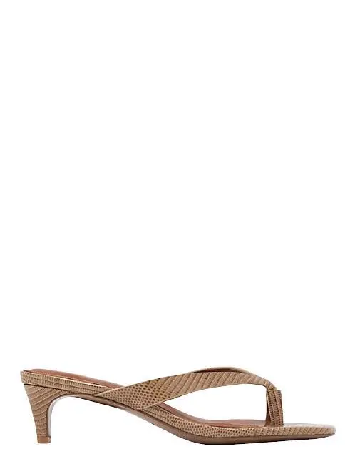 REISS Mia Leather Heeled Sandals - Neutral