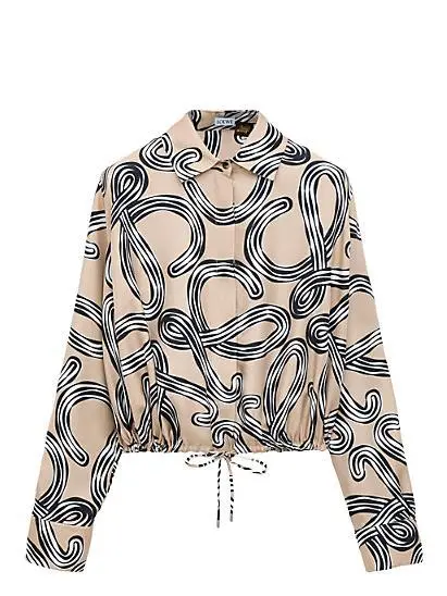 Loewe X Paula's Ibiza Anagram-print Silk Shirt - Beige/black