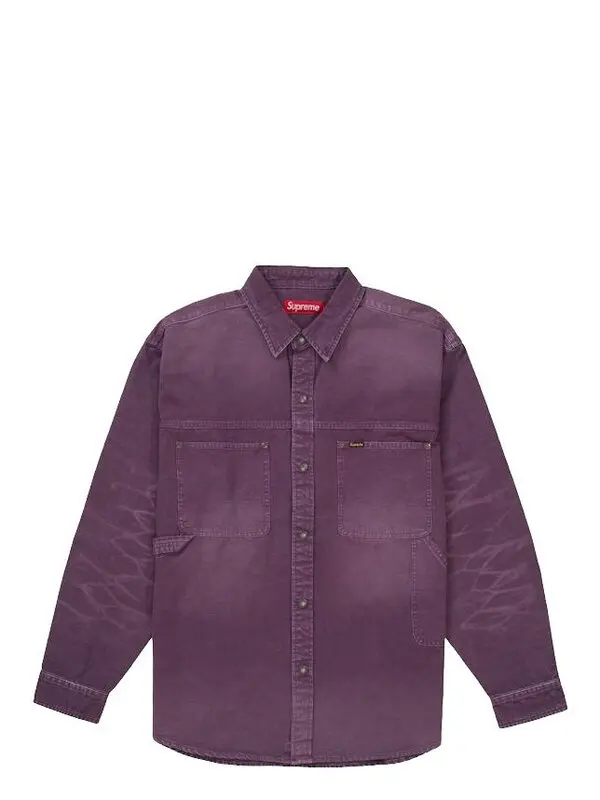 Supreme Worn Snap Painter Shirt - Purple