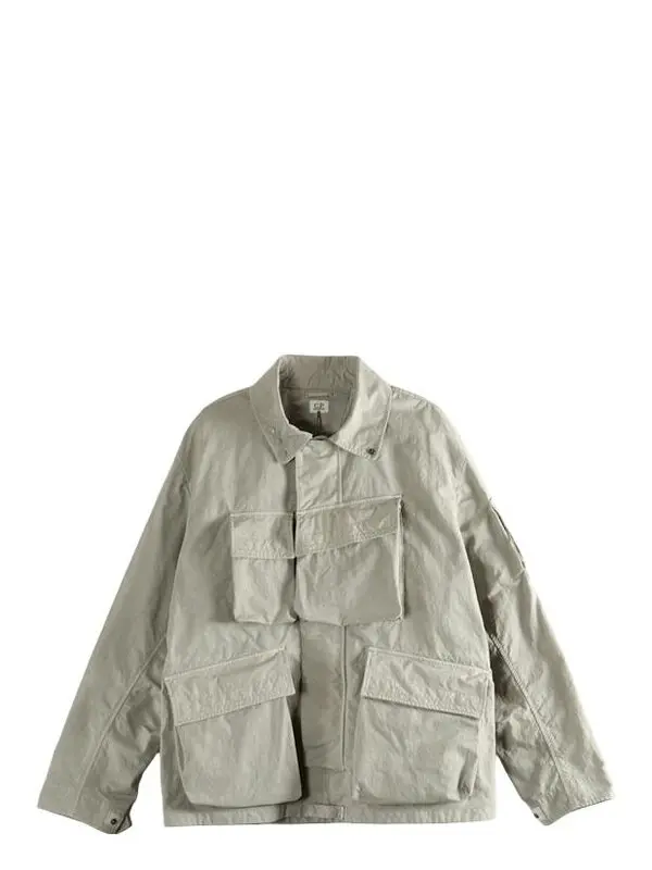 C.P. COMPANY Twill Zip Lens Jacket - Dove