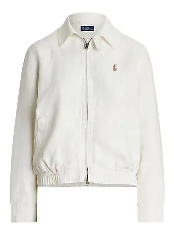 Polo Ralph Lauren Collared Linen Windbreaker - White