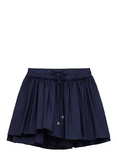 Loewe X Paula's Ibiza Layered Pleated Cotton Mini Skirt - Navy Blue
