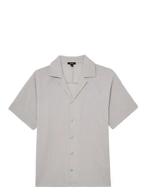 REISS Knox Textured Woven Shirt - Silver
