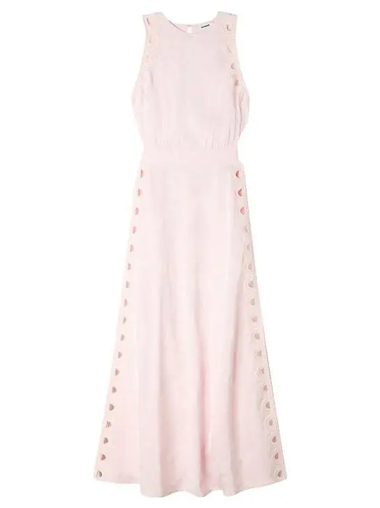 Sandro Floral Jacquard Woven Maxi Dress - Pink