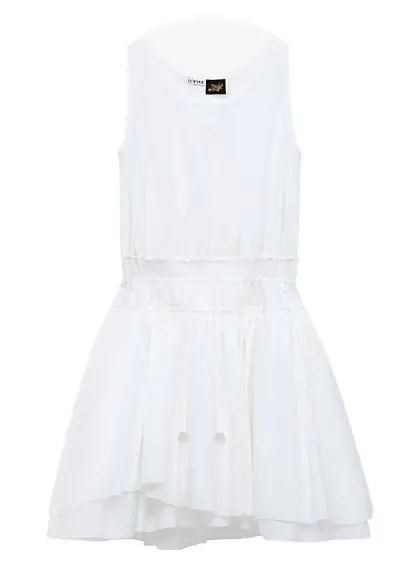 Loewe X Paula's Ibiza Drawstring-waist Mini Dress - White