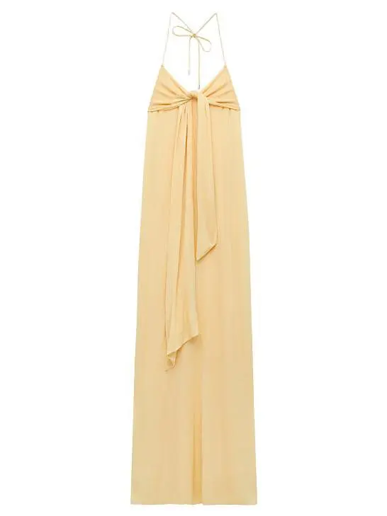Loewe X Paula's Ibiza Tie-front Halterneck Maxi Dress - Yellow