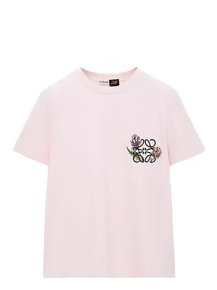Loewe X Paula's Ibiza Floral Anagram-embroidered T-shirt - Light Pink