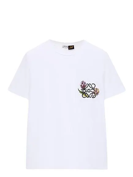 Loewe X Paula's Ibiza Floral Anagram-embroidered T-shirt - White