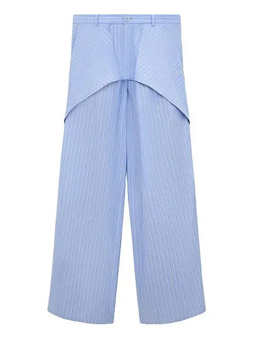 Loewe X Paula's Ibiza Stripe Wide-leg Cotton Trousers - Blue/multicolor