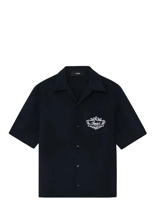 Amiri Chateau Crest Camp Shirt - Black