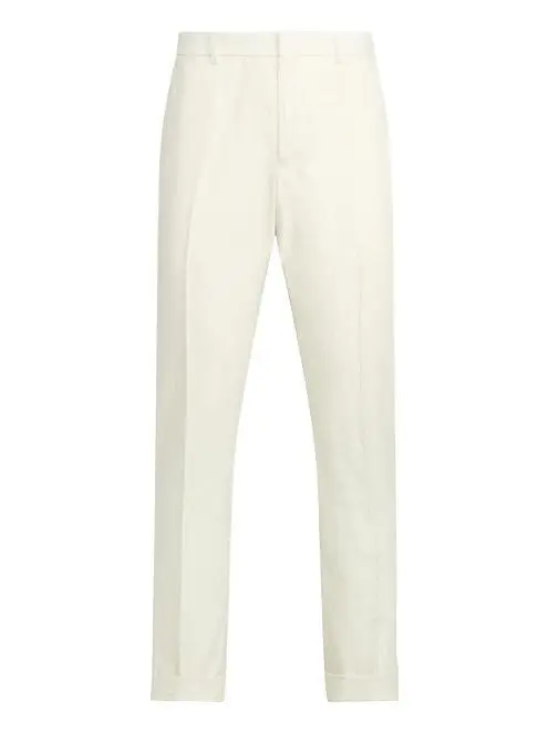 Polo Ralph Lauren Flat-front Straight-leg Linen Trousers - Cream