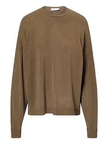 THE FRANKIE SHOP Basel Crewneck Cotton Jumper - Khaki