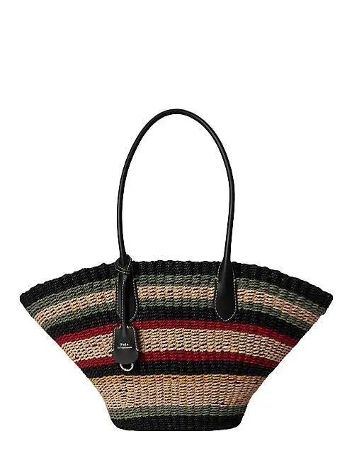 Polo Ralph Lauren Bellport Raffia Basket Tote Bag - Multi Stripe